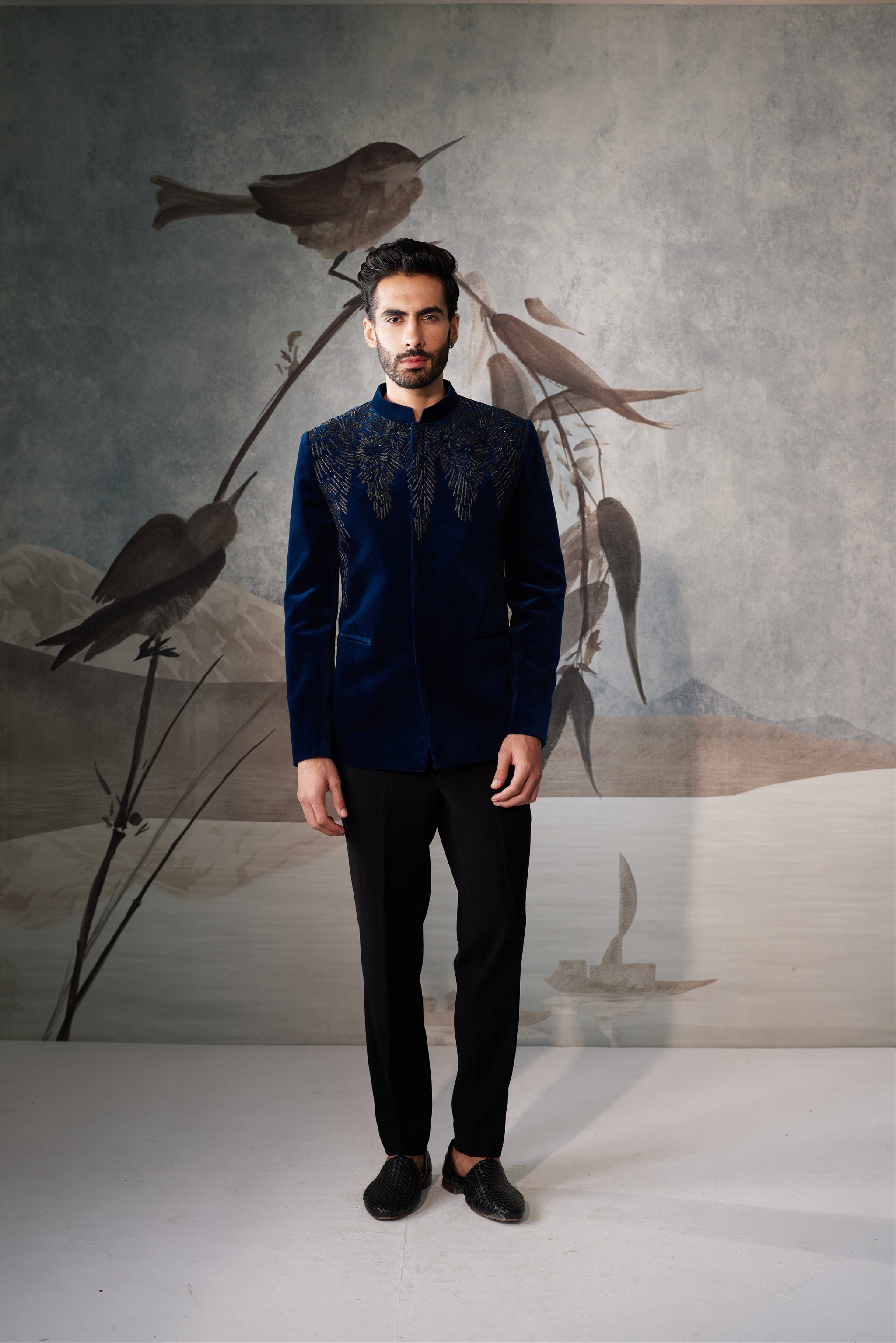 Men's Teel Blue Bandhgala Suit | Wedding & Festive Ethnic Wear | Bhasin ...